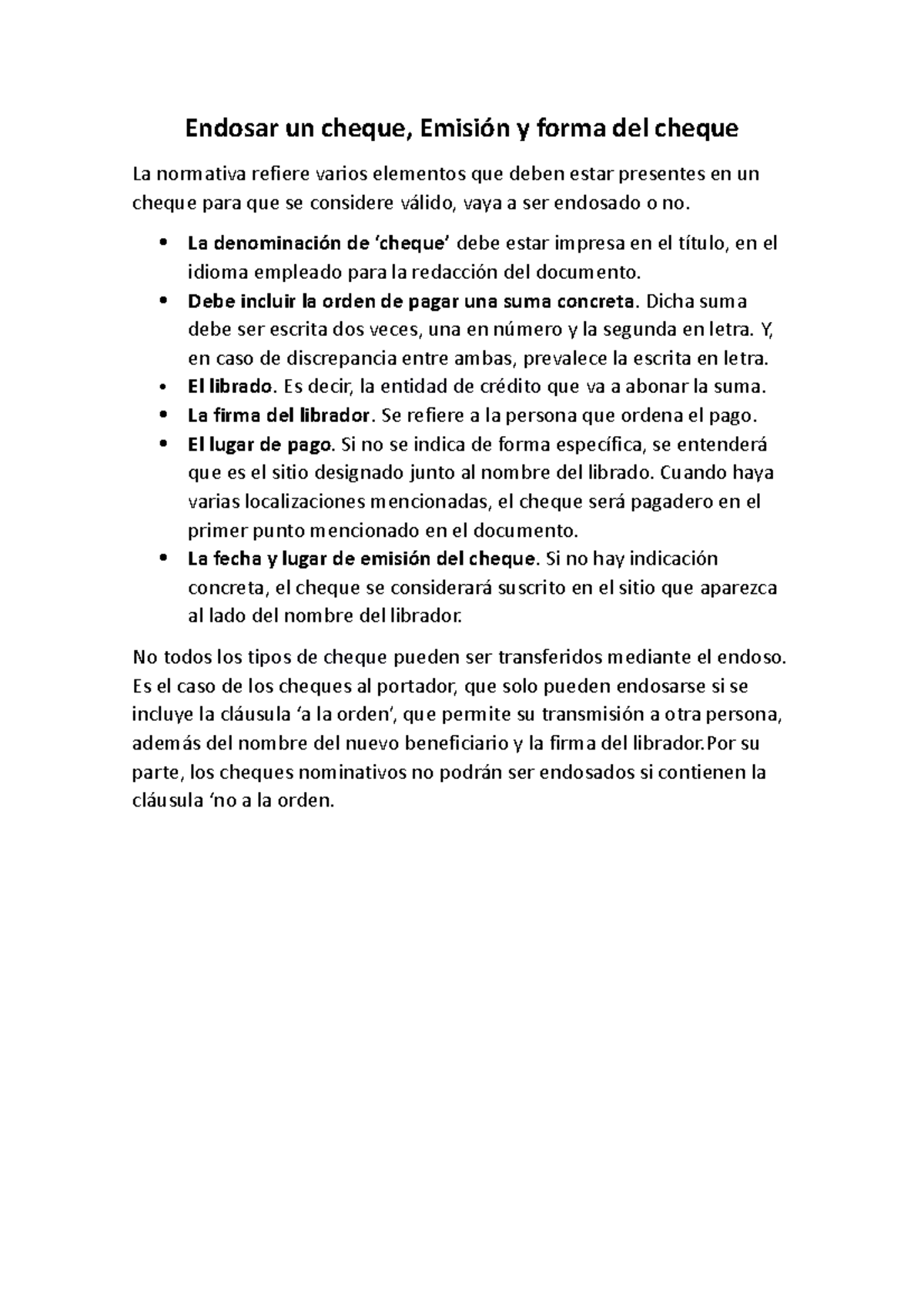 Endosar un cheque - hrdfghjklkjgtfhjm - Endosar un cheque, Emisión y ...