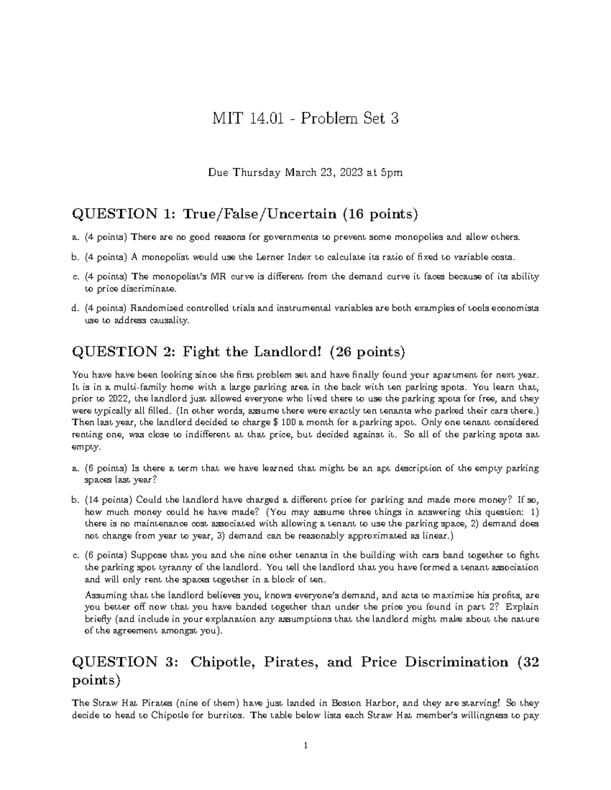 1401 sp23 pset probv 2 - help - MIT 14 - Problem Set 3 Due Thursday March 23, 2023 at 5pm ...