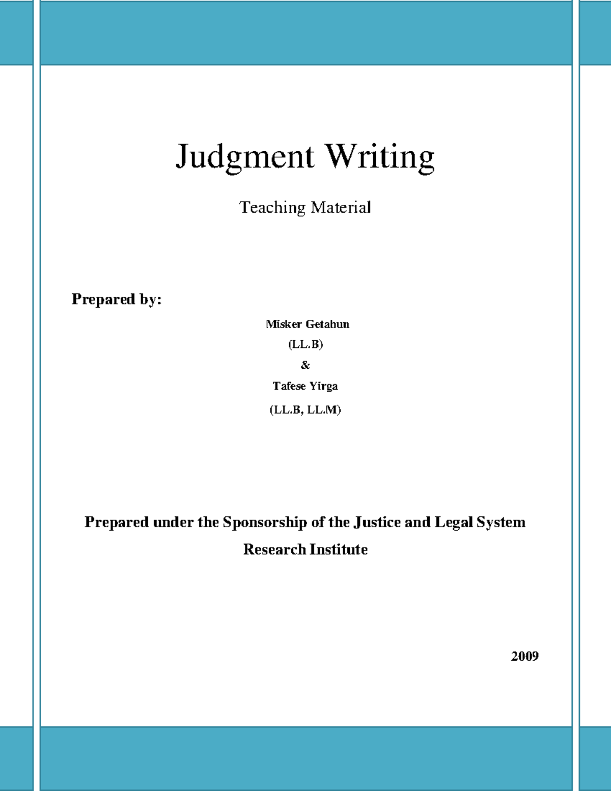 Judgement-writing - ... - Judgment Writing Teaching Material Prepared ...
