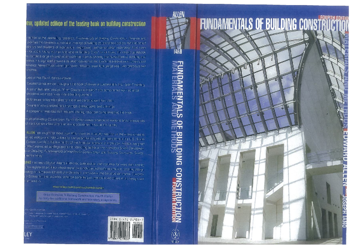 Fundamental of Building Construction Materials and Methods PDF ...