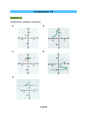 MATH 260 Assignment 3 Handout Questions - Assignment Question # The conditions for the graph are ...