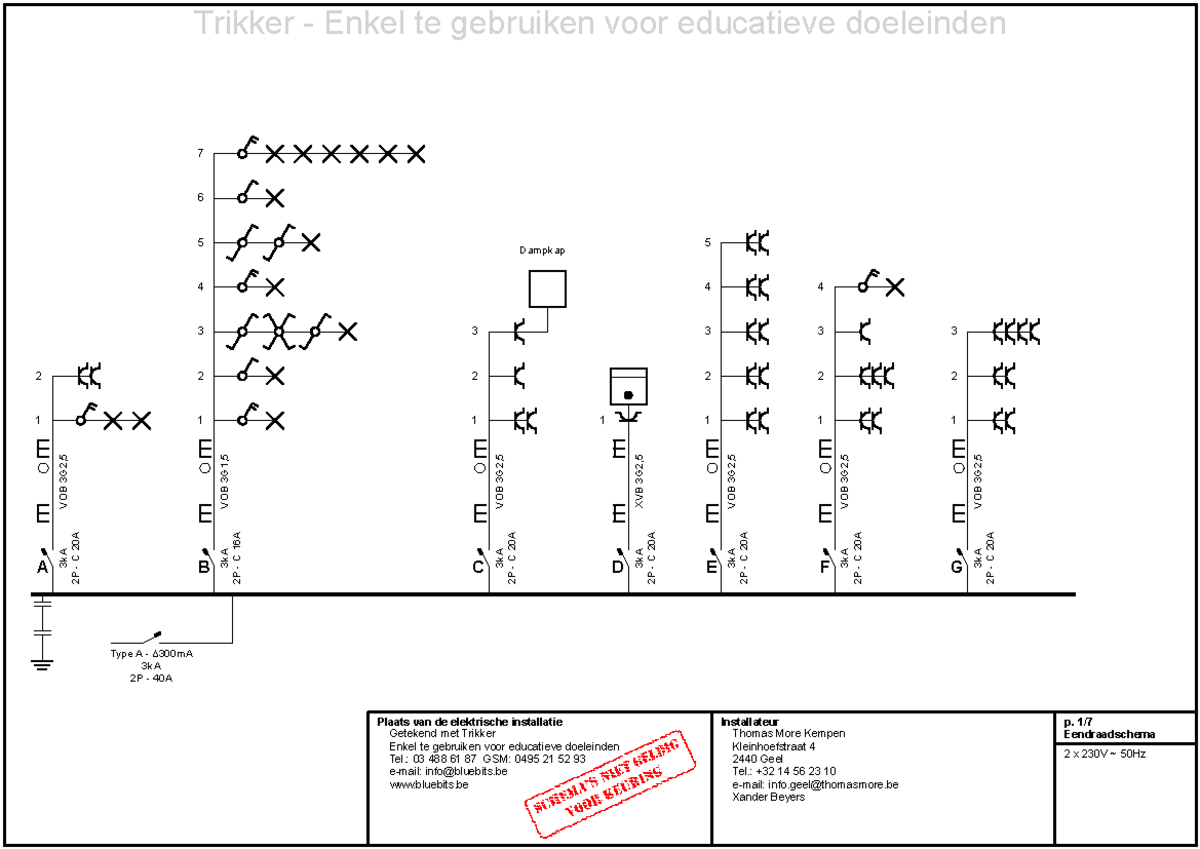 Eendraadschema en situatieschema - Plaats van de elektrische ...