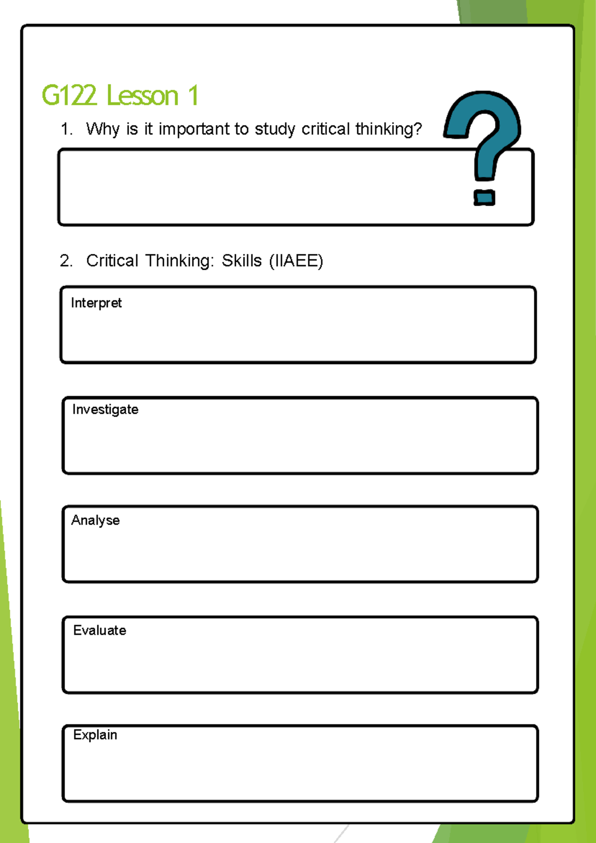 AY2024 Sem 1 G122 L01 Scorm Notes - G122 - G122 Lesson 1 1. Why is it ...