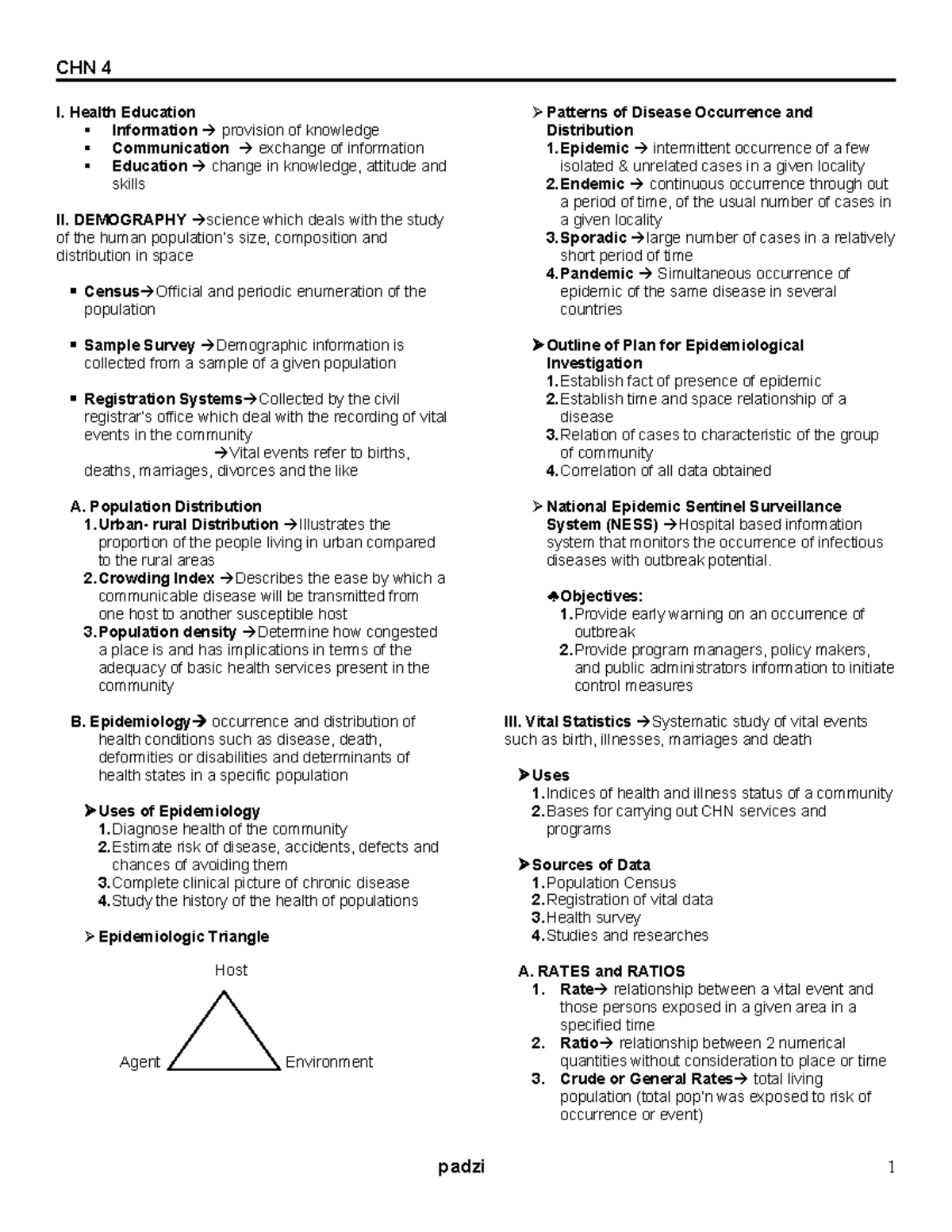 CHN 4 RC - This is a provided lecture materials - I. Health Education ...