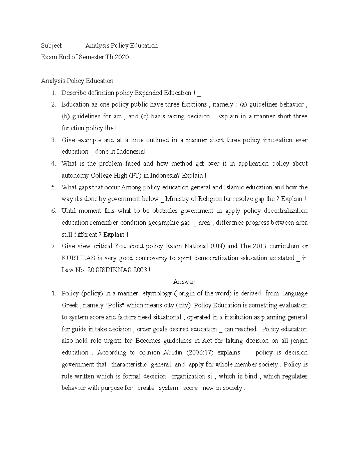 Educational Policy Analysis Final Exam Subject Analysis Policy educational-policy-analysis-final-exam-subject-analysis-policy
