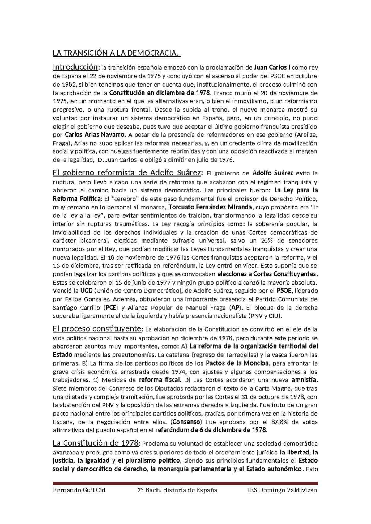 18.-La Transición a la Democracia-1 - LA TRANSICIÓN A LA DEMOCRACIA ...
