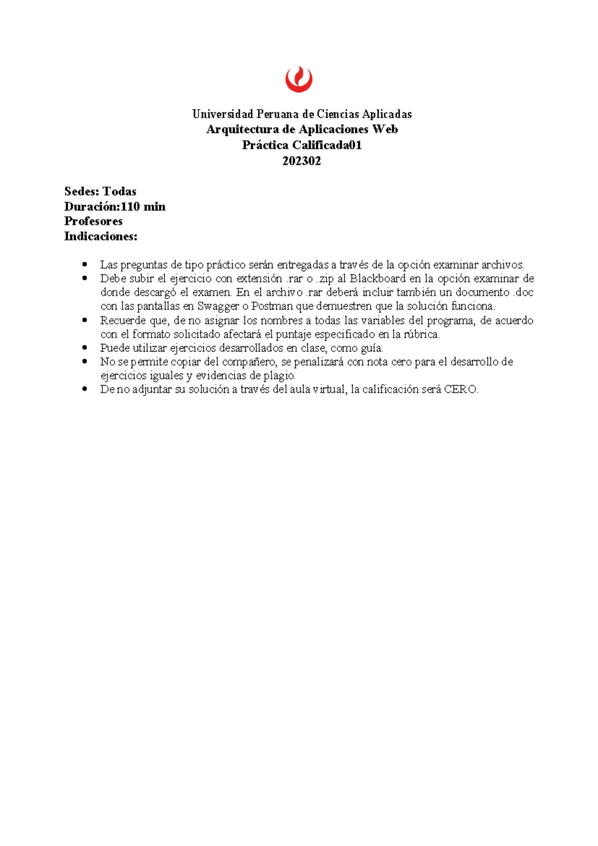 Practica Calificada B Edeolazabal 20232 - Universidad Peruana de Ciencias Aplicadas Arquitectura ...