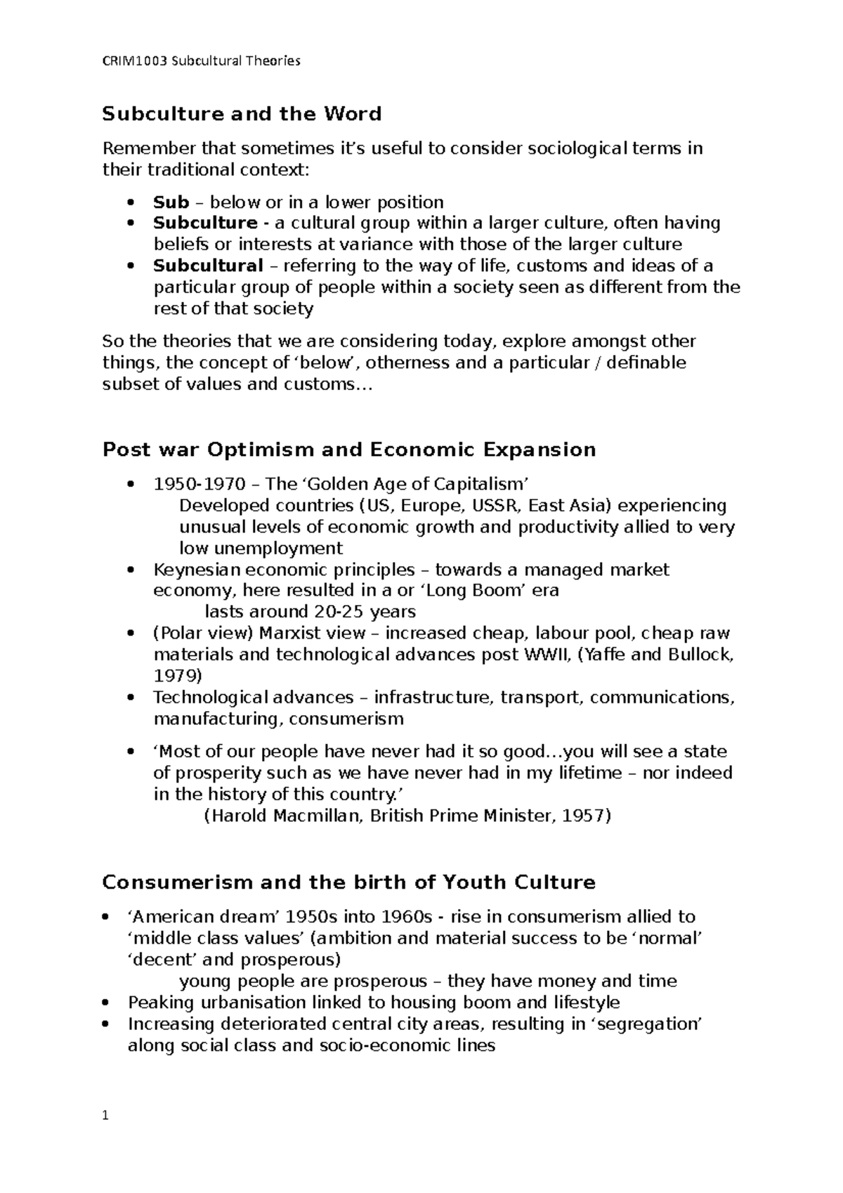 Subcultural theories and labelling theory - Subculture and the Word ...