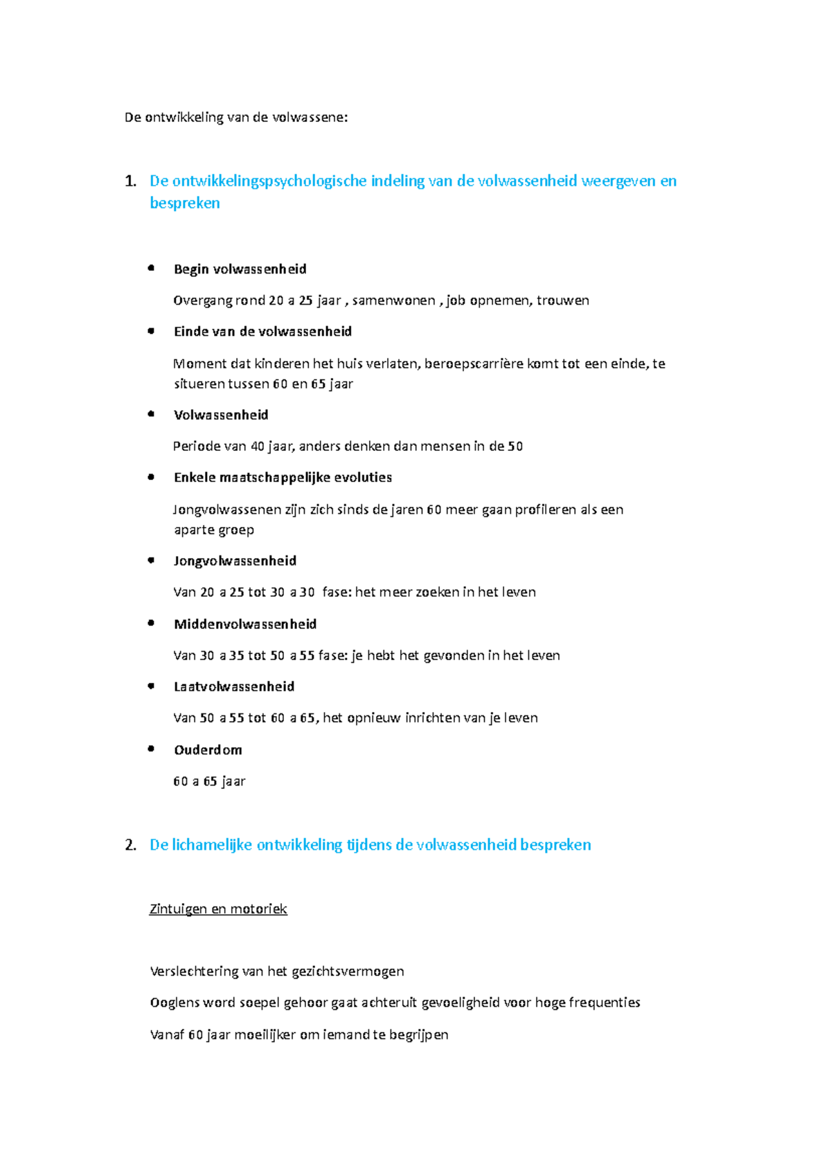 De ontwikkeling van de volwassene - De ontwikkelingspsychologische ...
