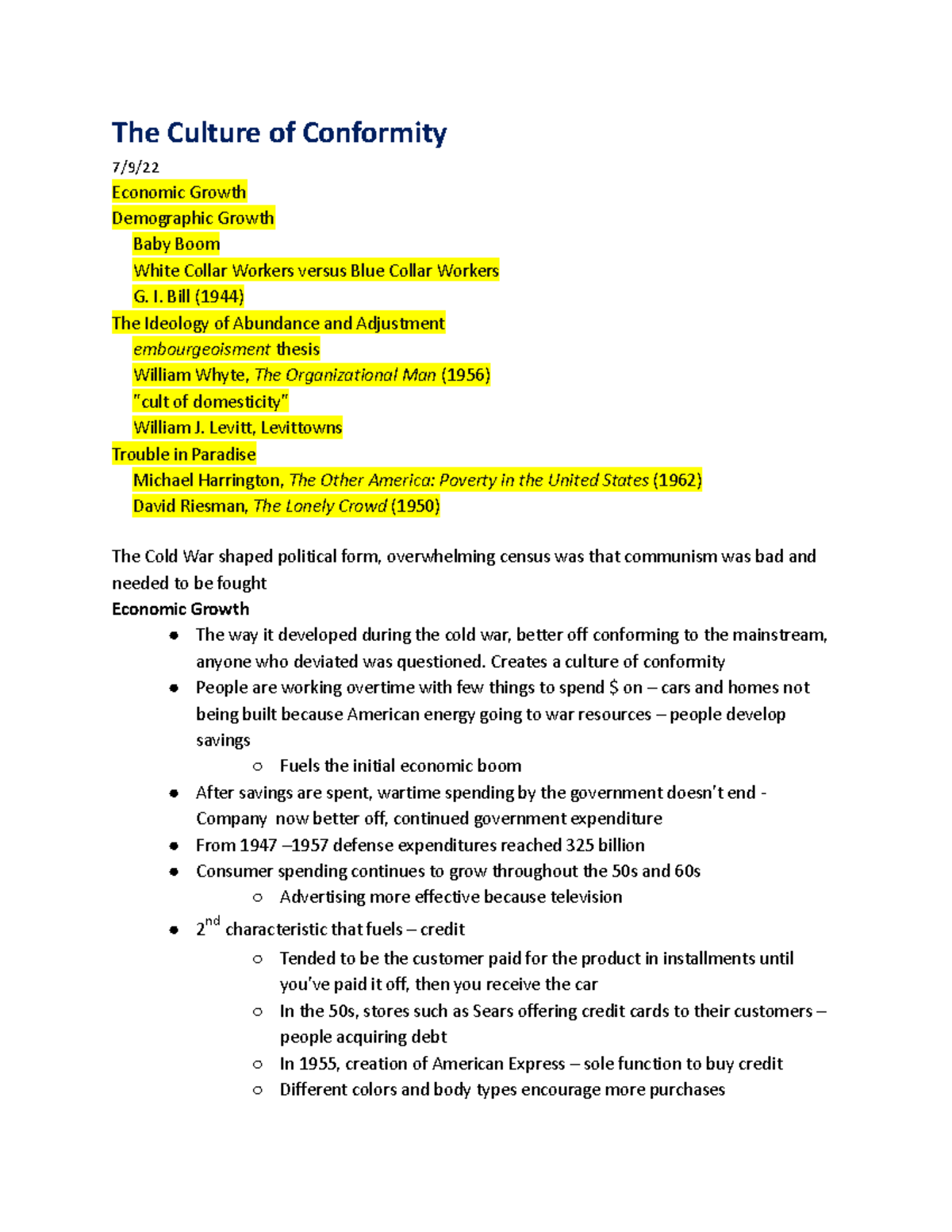 The Culture of Conformity - The Culture of Conformity 7/9/ Economic ...