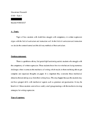 D035 Task 2 - task 2 - Samantha Robinson D035 Course Task Number 2 ...