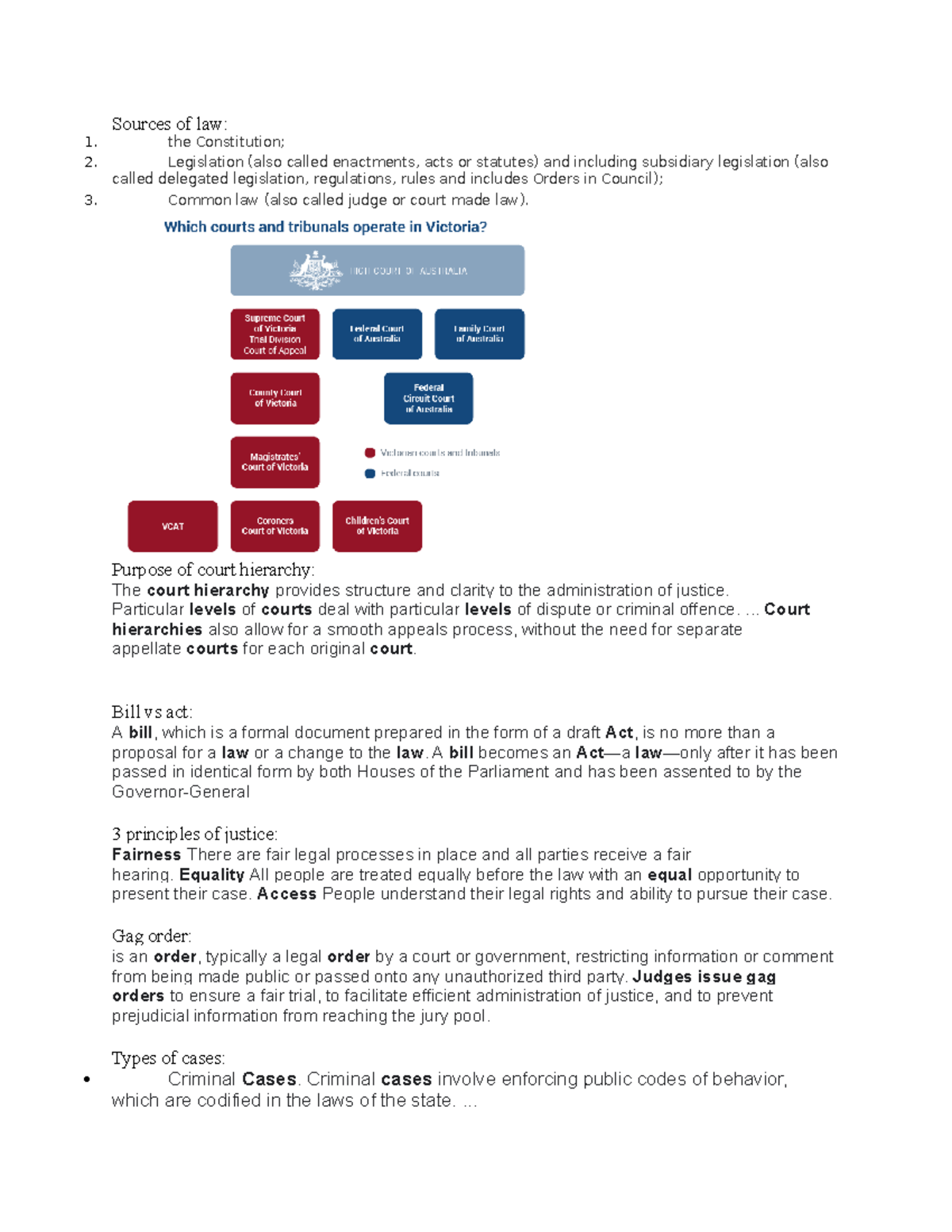 Revision sheet legal studies unit 1 - Sources of law: the Constitution ...