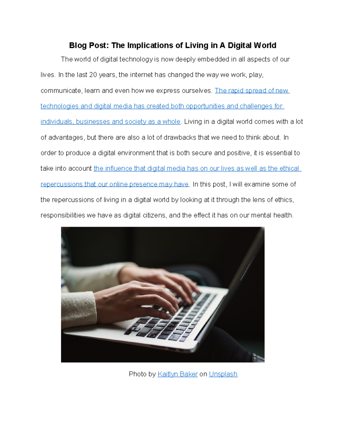 60%blog 4 - revision - Blog Post: The Implications of Living in A ...