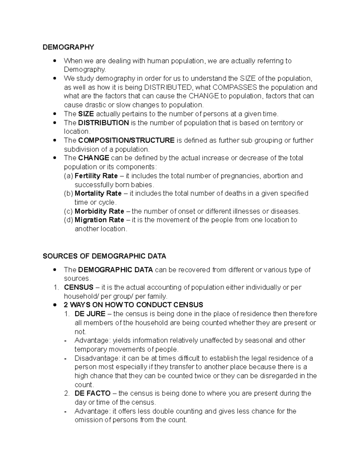 Week-3-4 - dfvdfv - DEMOGRAPHY When we are dealing with human ...