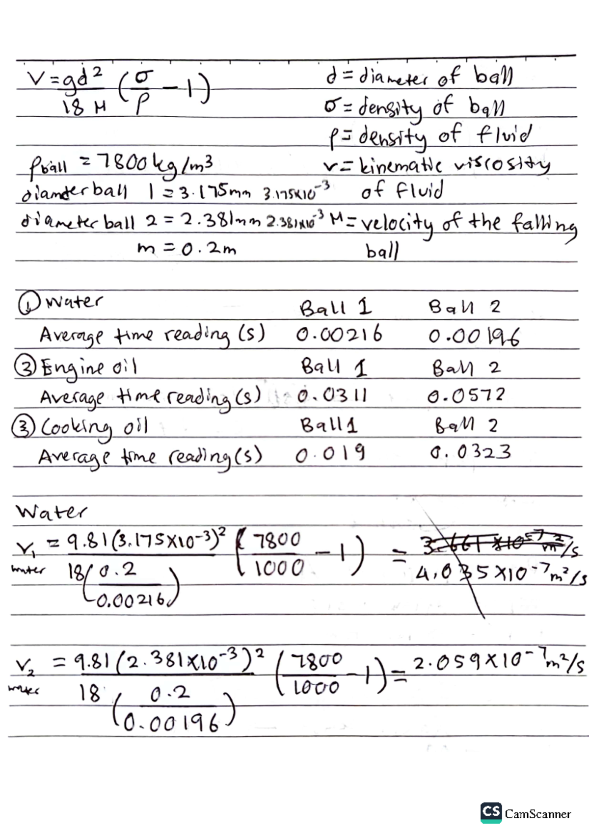Fluid Calculation - Fluid Mechanics - CamScanner - Studocu