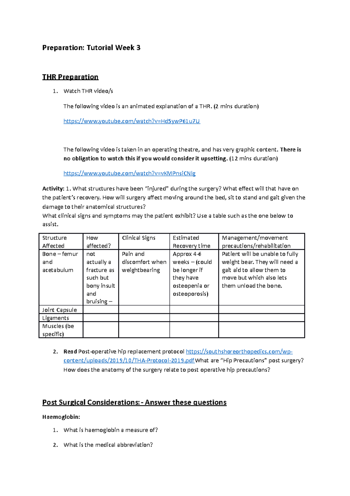 Week 3 Tutorial Preparation - Preparation: Tutorial Week 3 THR ...