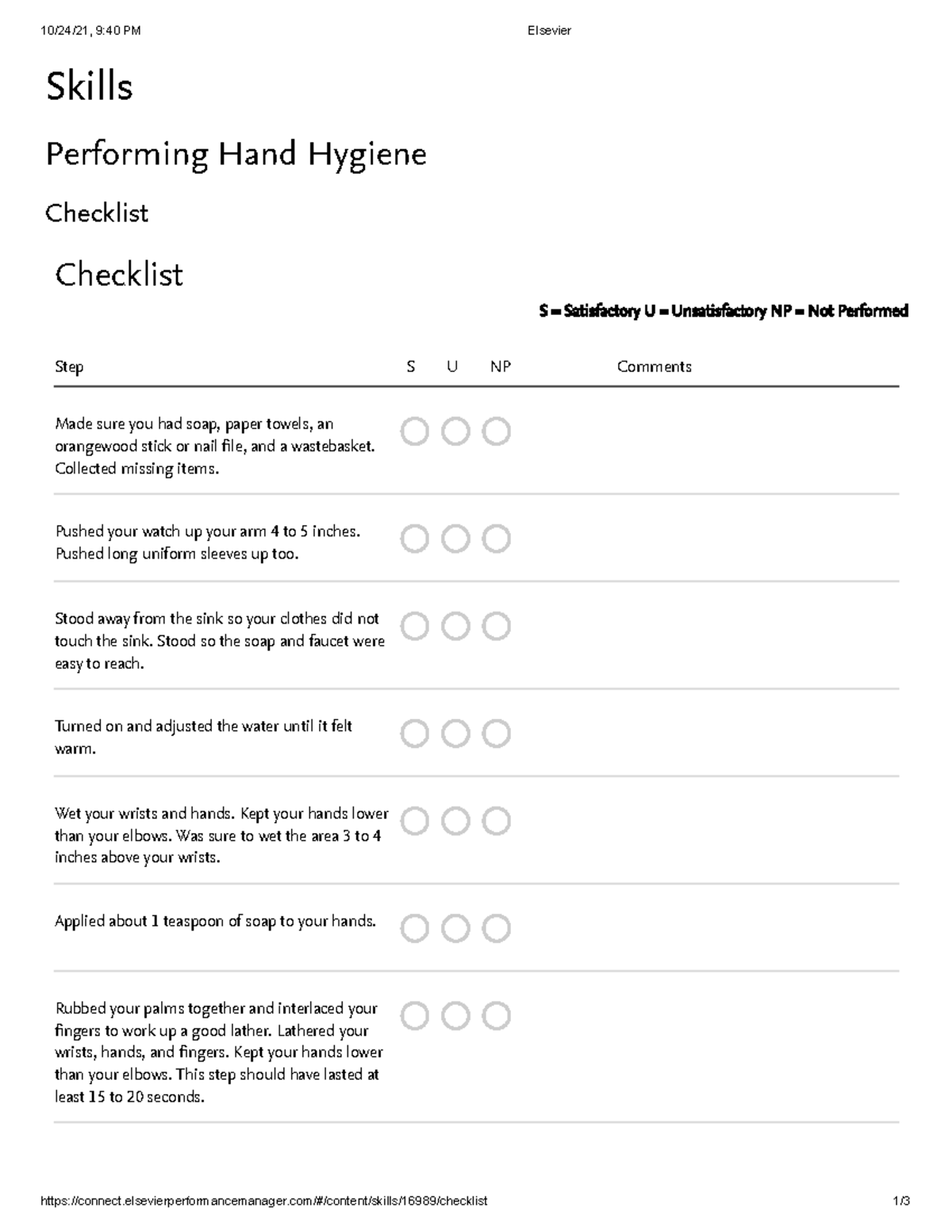 Hand checklist rando doc - 10/24/21, 9:40 PM Elsevier - Studocu