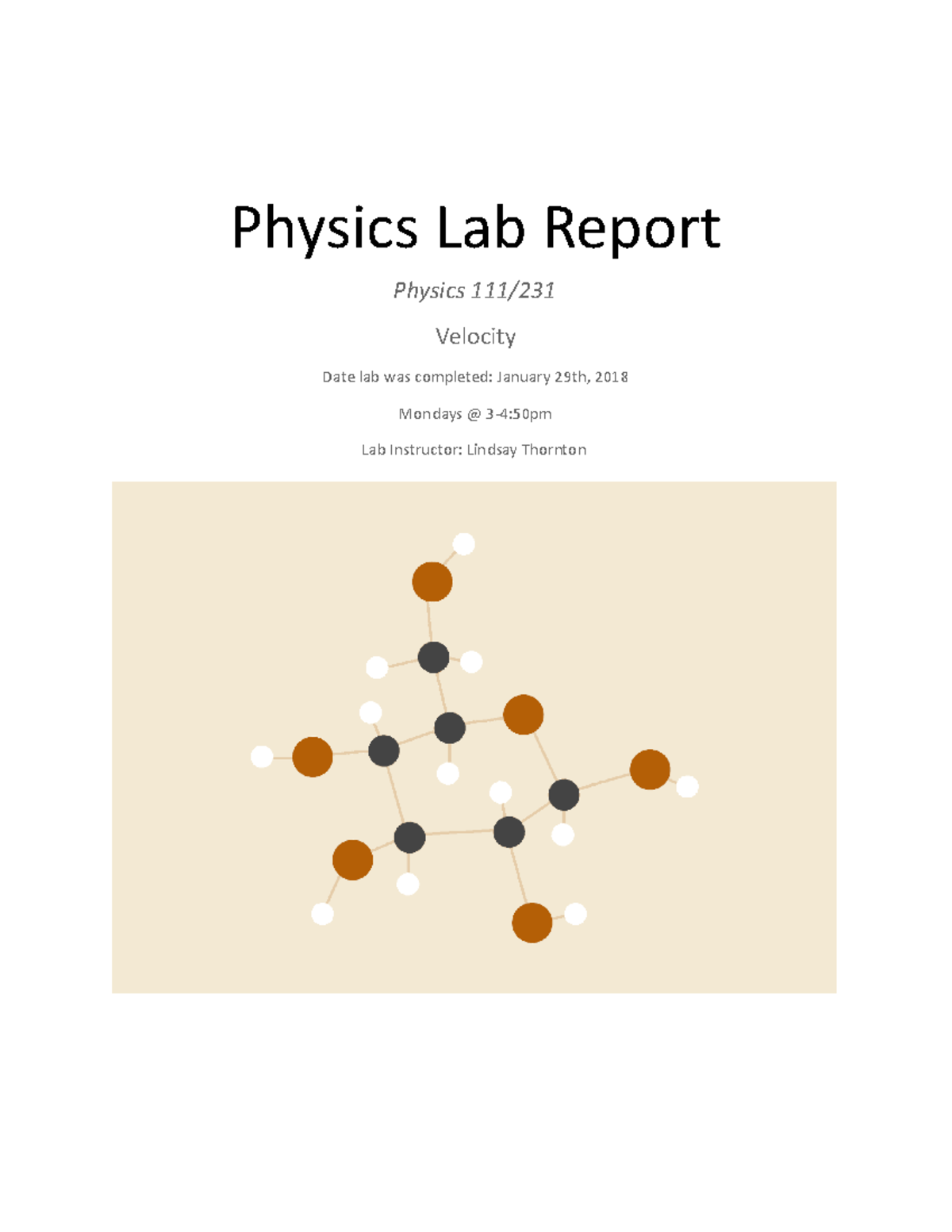 LAB PHYS, velocity - Intro to Physics lab work - PHYS 111N - StuDocu