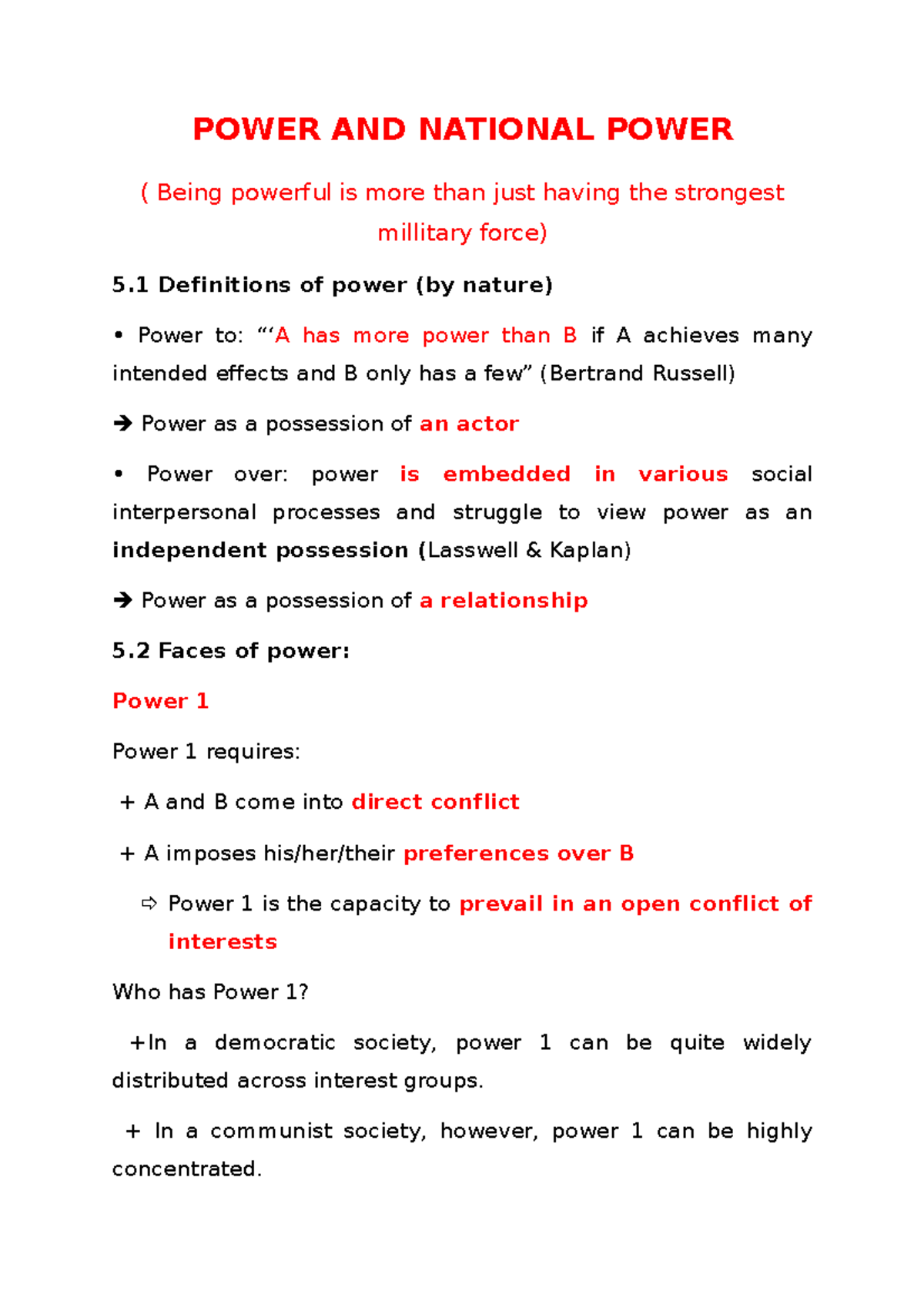 Power AND National Power - POWER AND NATIONAL POWER ( Being powerful is ...