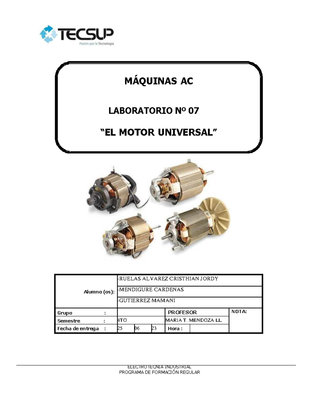 Laboratorio 7 - electricidad4 - MÁQUINAS AC LABORATORIO Nº 07 “EL MOTOR ...