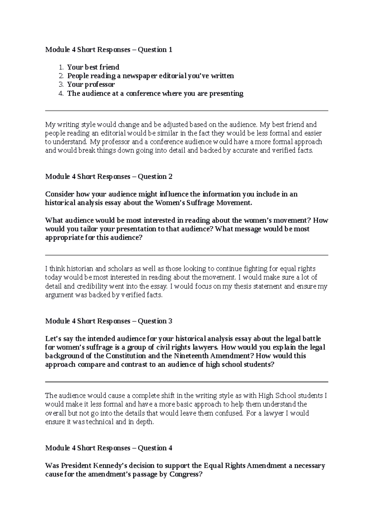 Module 4 short answers - Module 4 Short Responses – Question 1 1. Your ...