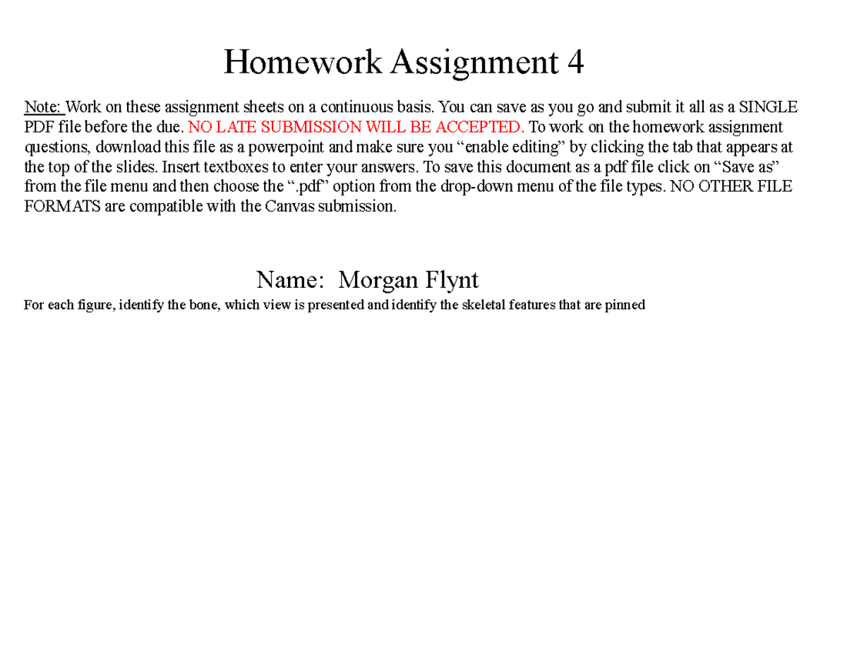 Hw 4 - a,kjo hoapjh [ - Homework Assignment 4 Note: Work on these assignment sheets on a ...