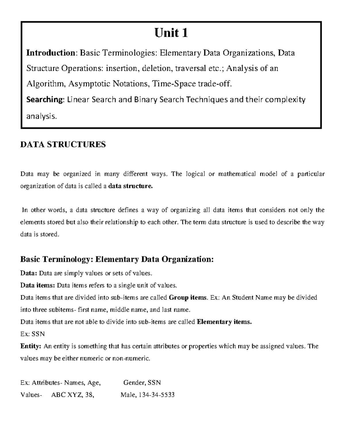 Data Structure And Algorithms Data Structures Data May Be Organized In Many Different Ways 