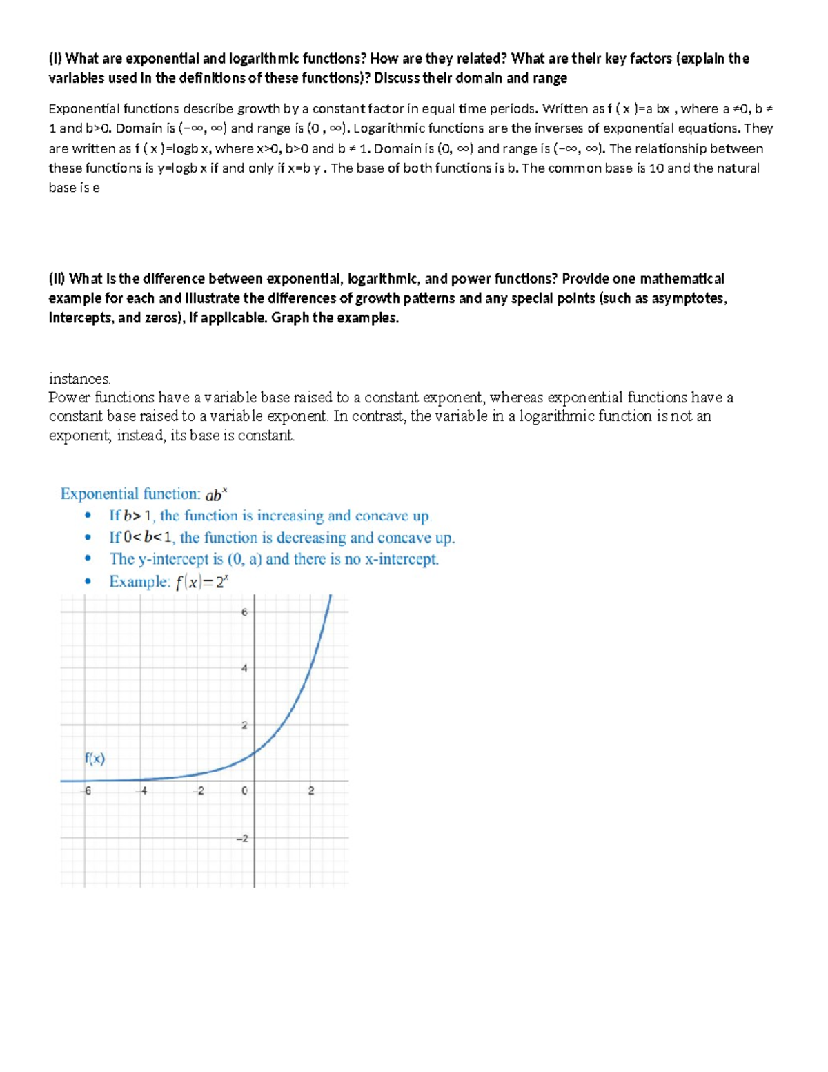 Unit 5 - Algebra - (i) What are exponential and logarithmic functions ...