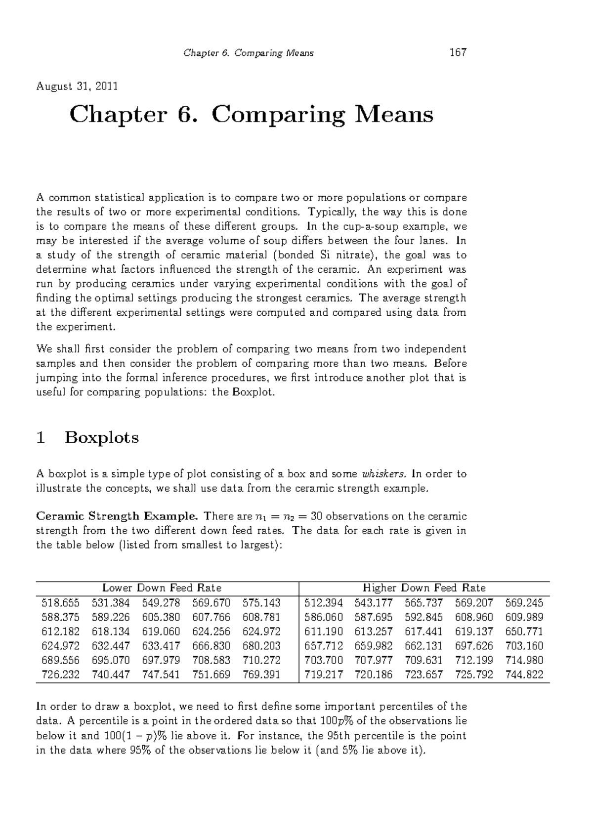 Lecture notes, lecture 6 - August 31, 2011 Chapter 6. Comparing Means A ...