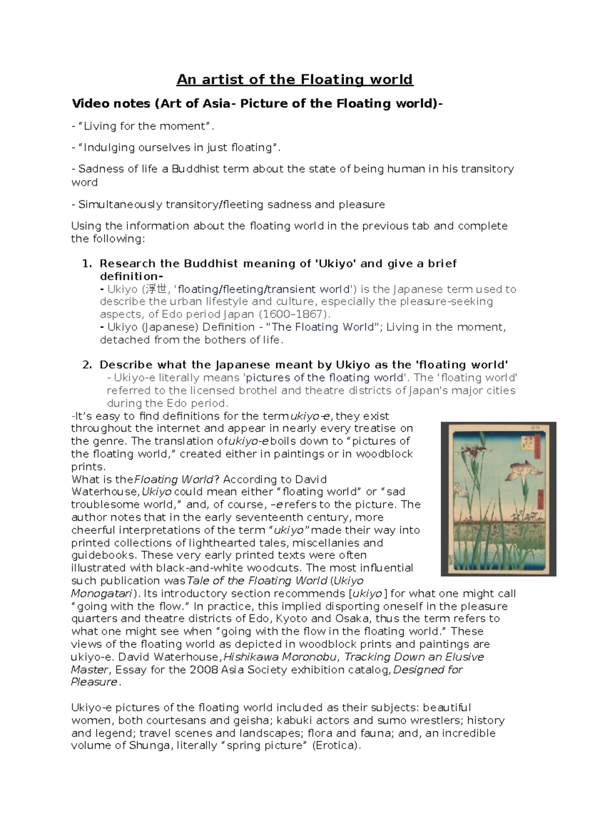 Art of Asia- Pictures of the Floating World - An artist of the Floating ...