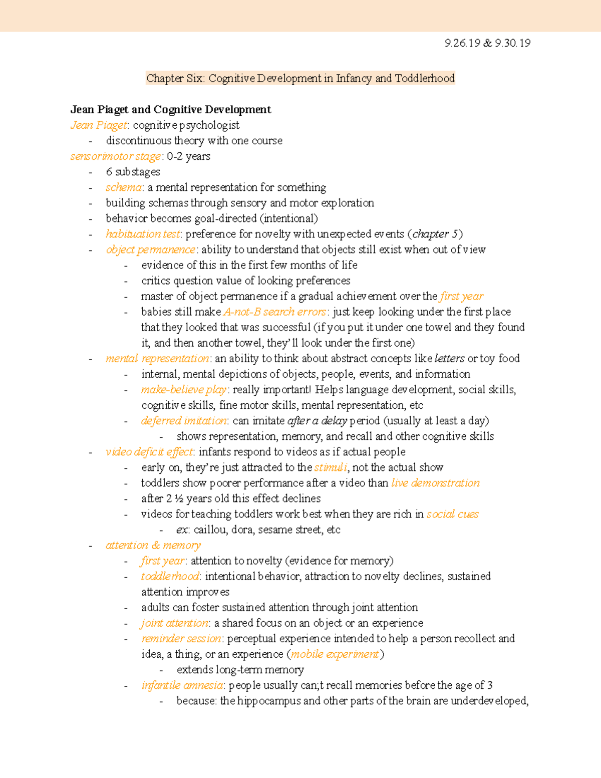 Chapter 06: Cognitive Development - Chapter Six: Cognitive Development ...