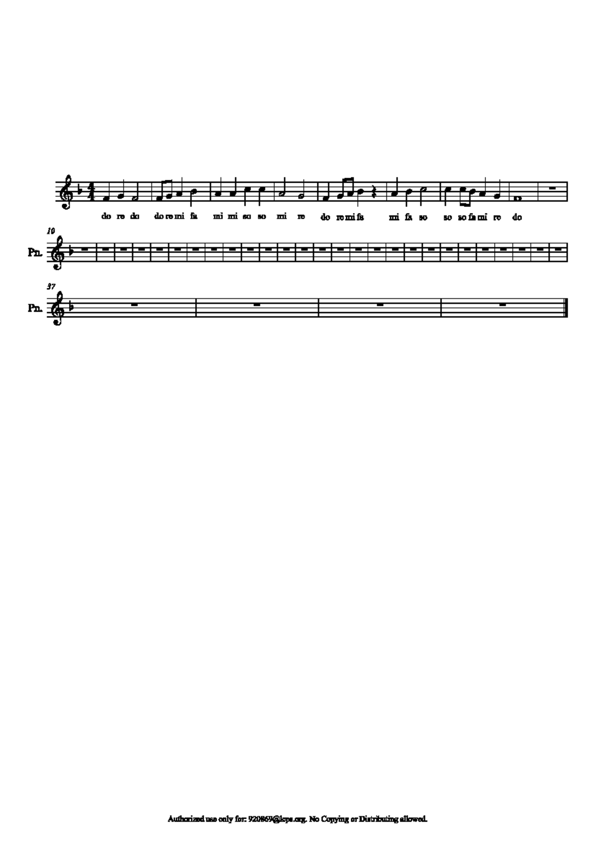 Sight reading practice 2 - do re do do remi fa mi mi SO SO mi re do ...