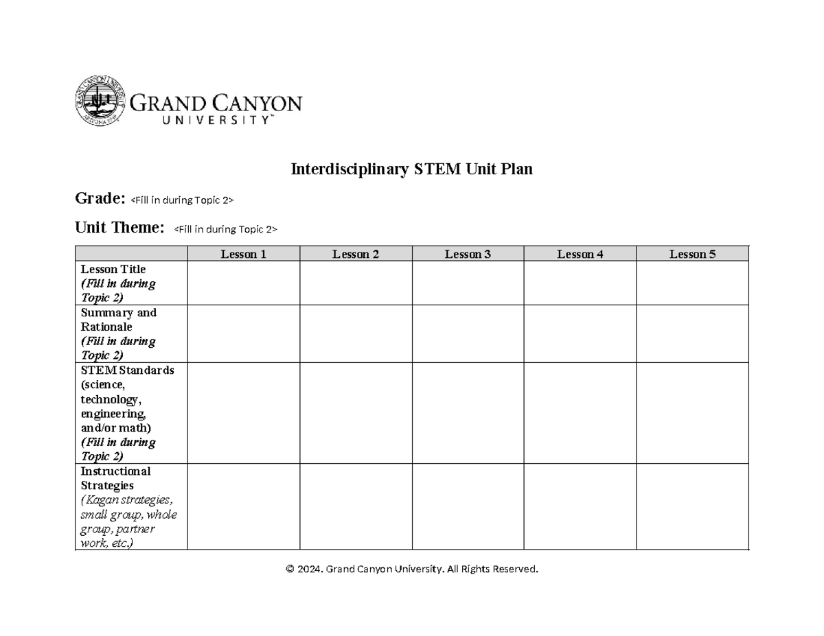 Judy Kittles ELM-462-Unit Plan Topic 4 - Interdisciplinary STEM Unit ...