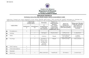 SFCR1 9 shakespeare 1st quarter - Report Code: SFCR1 Annex 1a SCHOOL ...
