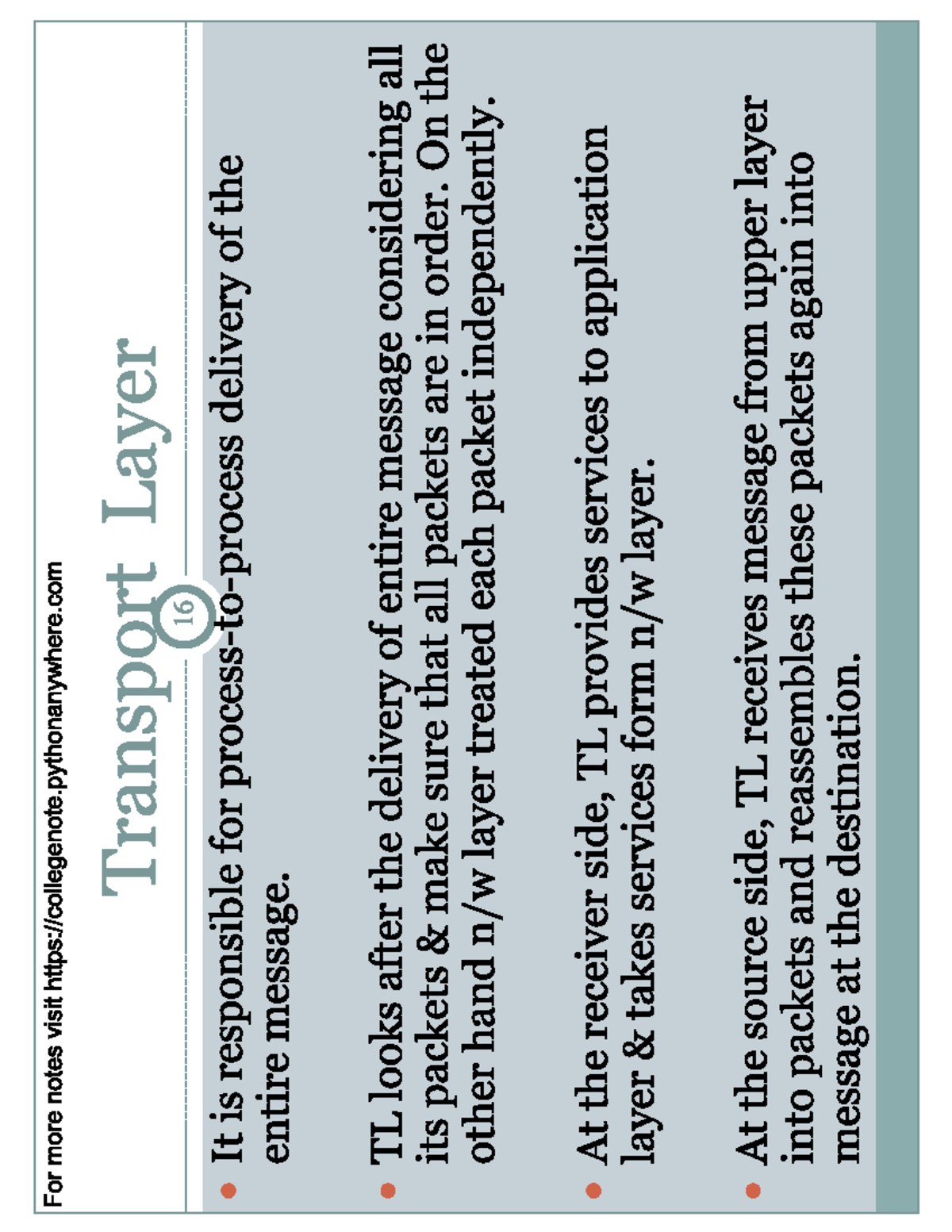Unit-4-Transport Layer - For more notes visit Transport Layer 16 It is ...