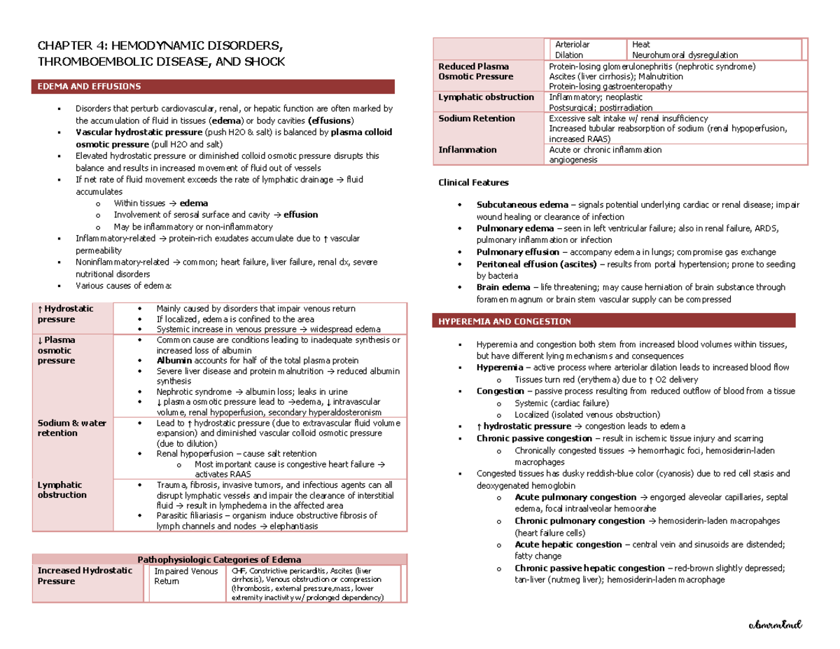 545936967 Robbins Pathology Chapter 4 Trans - CHAPTER 4: HEMODYNAMIC ...