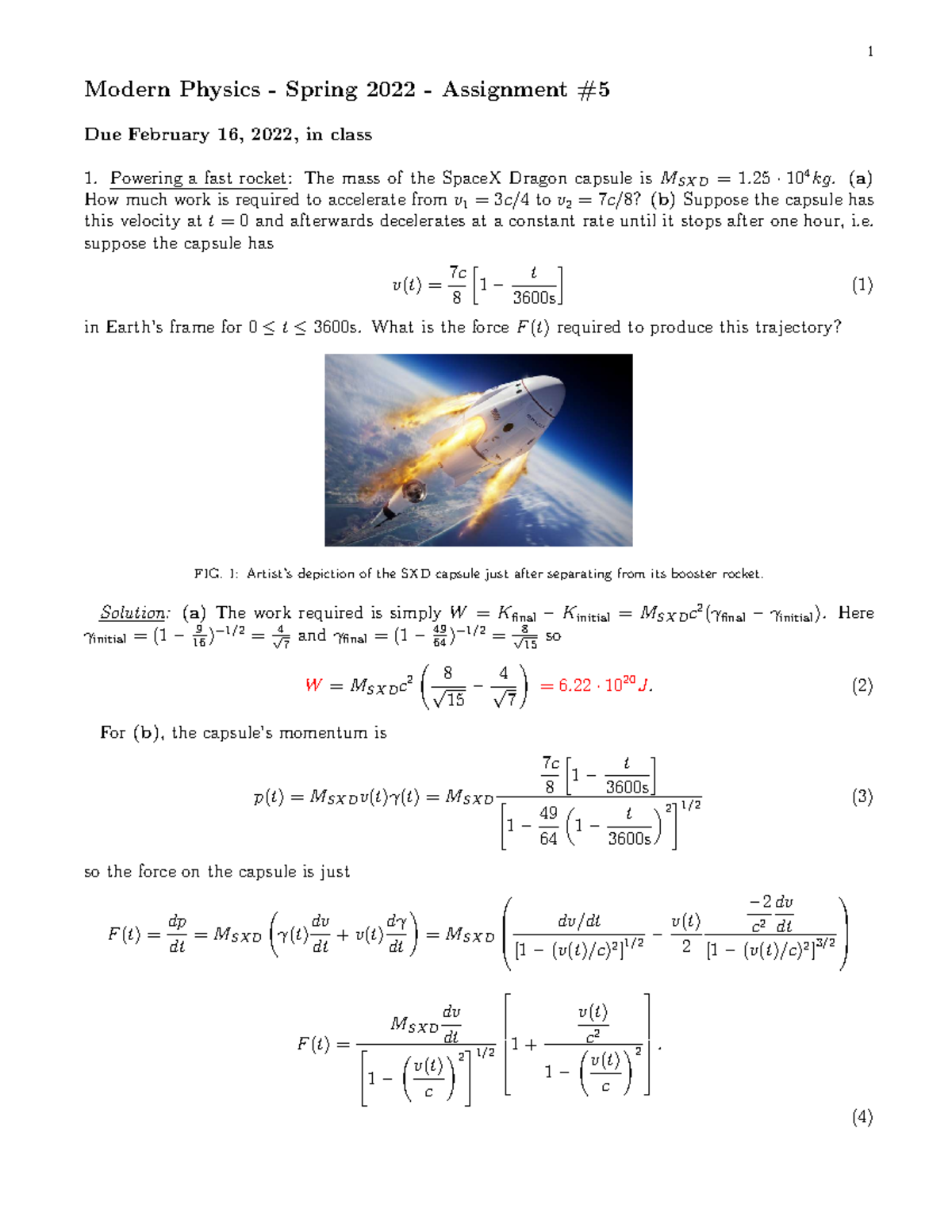 Hw5-solutions - HW 5 - 1 Modern Physics - Spring 2022 - Assignment Due ...