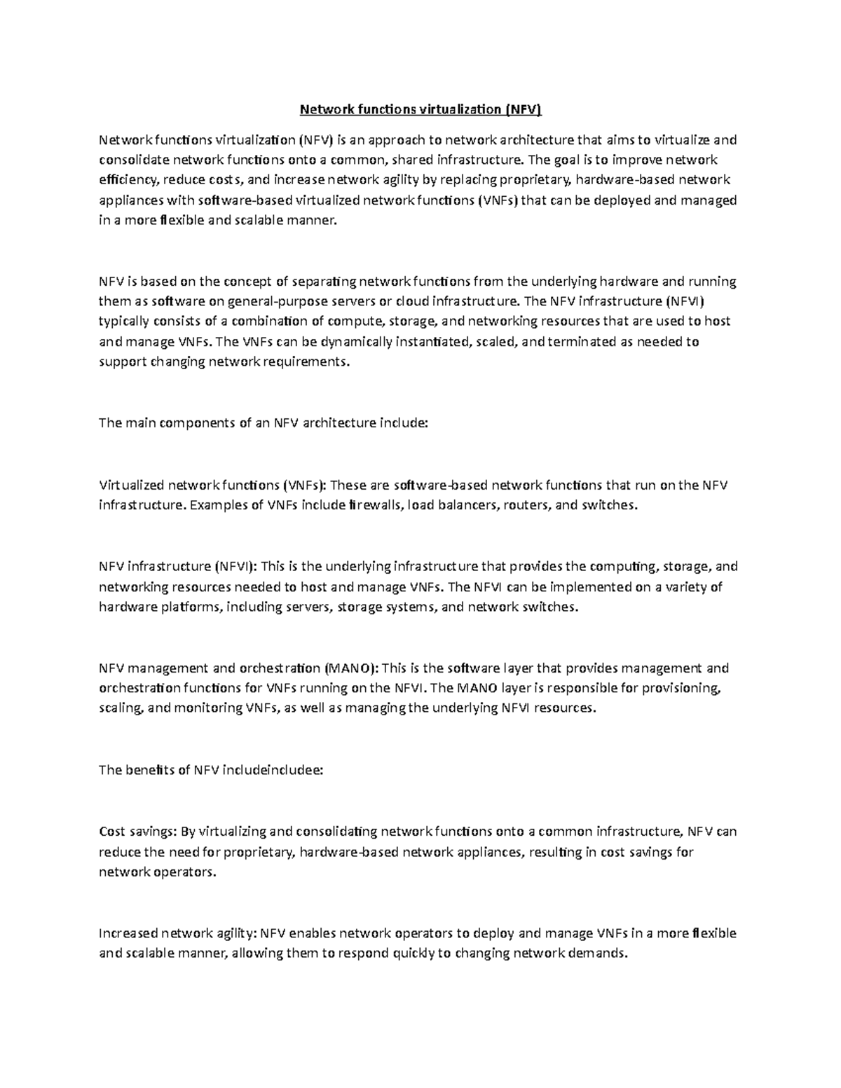 Network functions virtualization (NFV) - The goal is to improve network ...