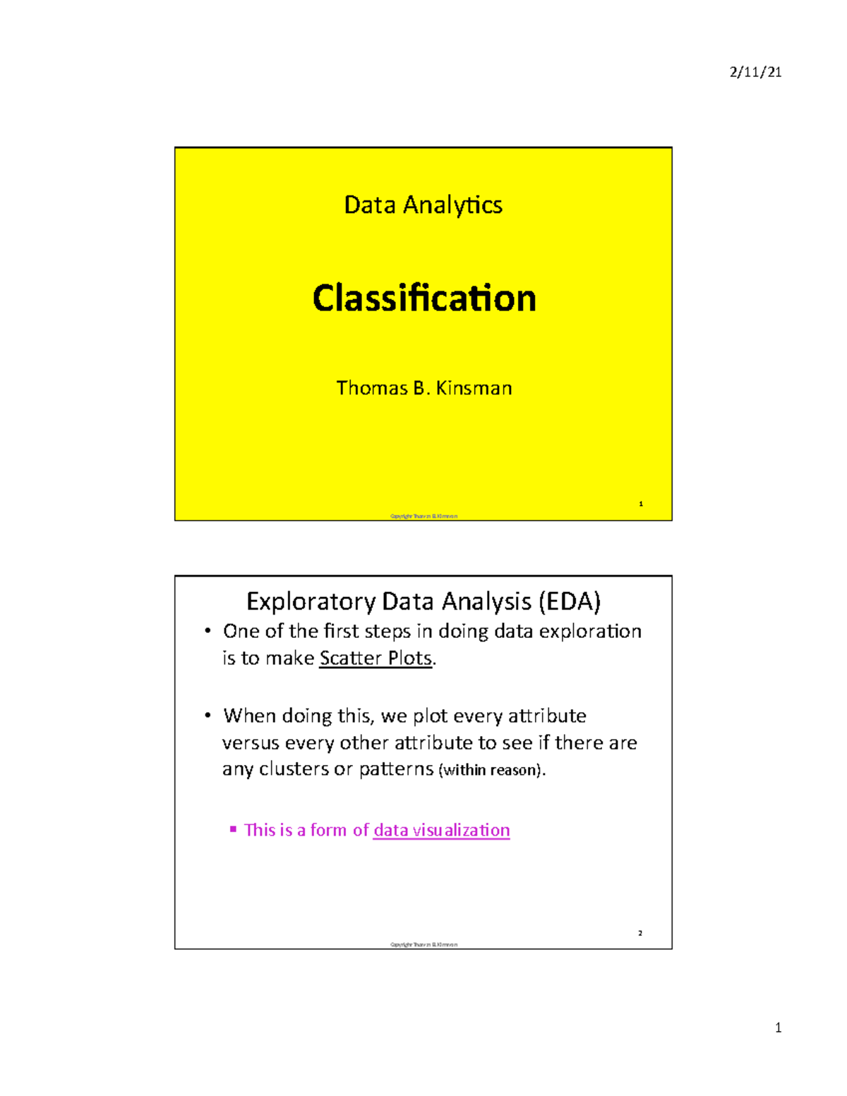 Lec 05b Classification Thresholding 1d Classification Without Roc