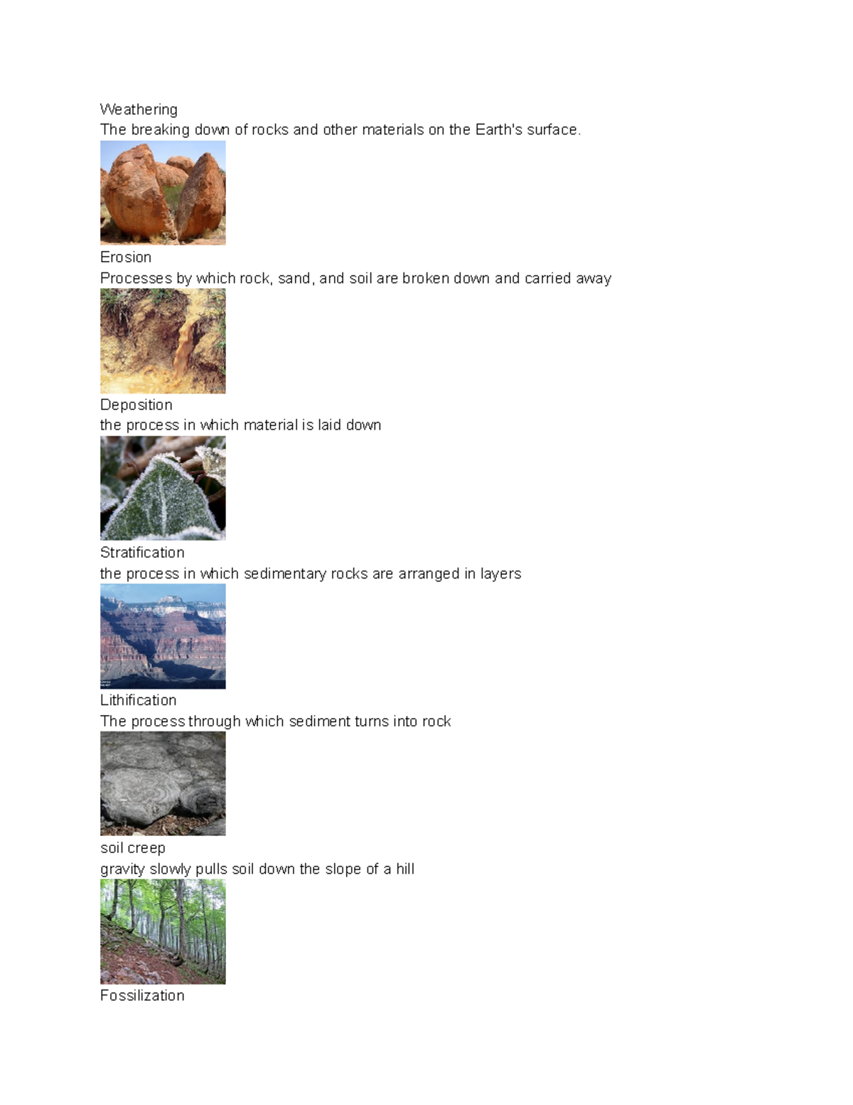 Geol 1610 notes pt 2 - intro to geology course - Weathering The ...
