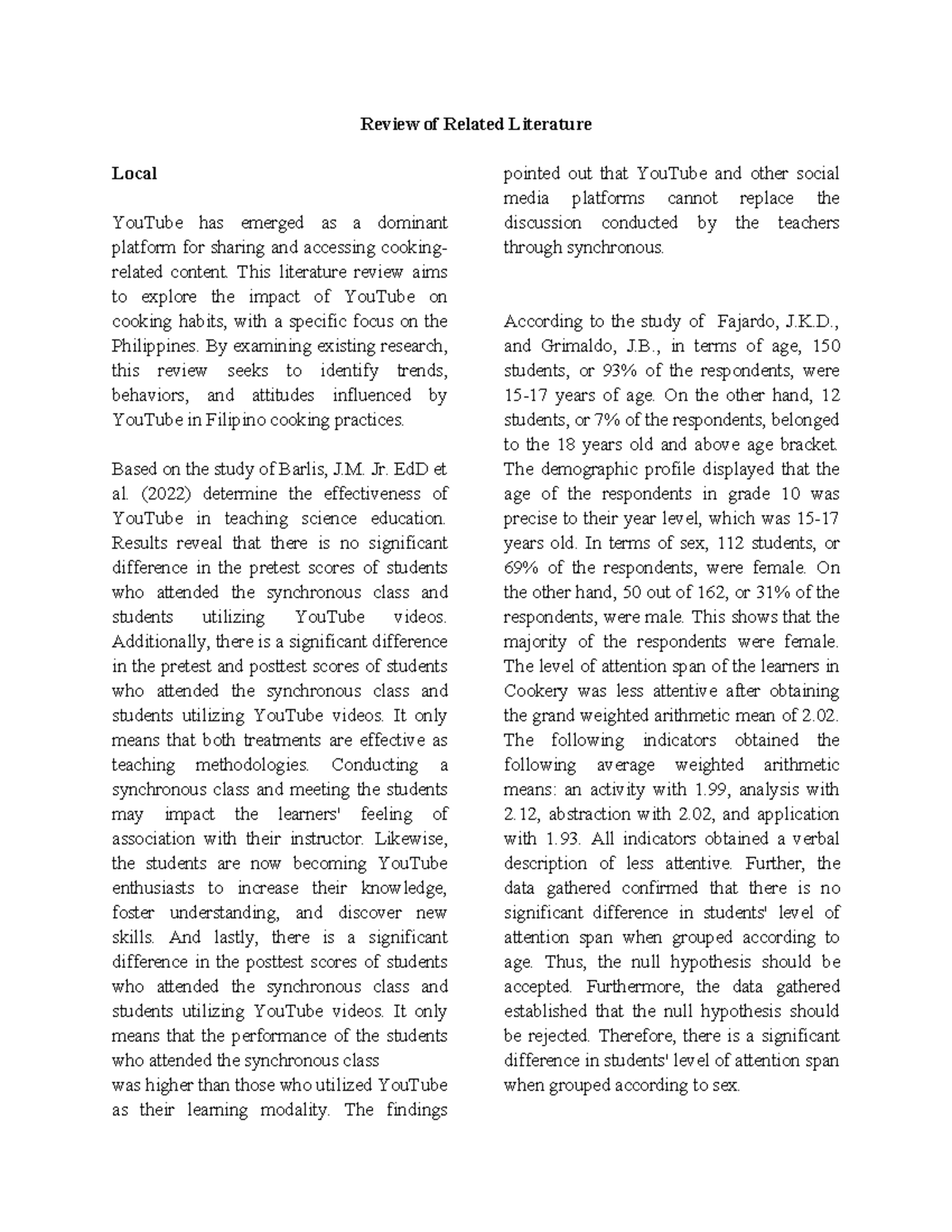 Review of Related Literature - Review of Related Literature Local ...