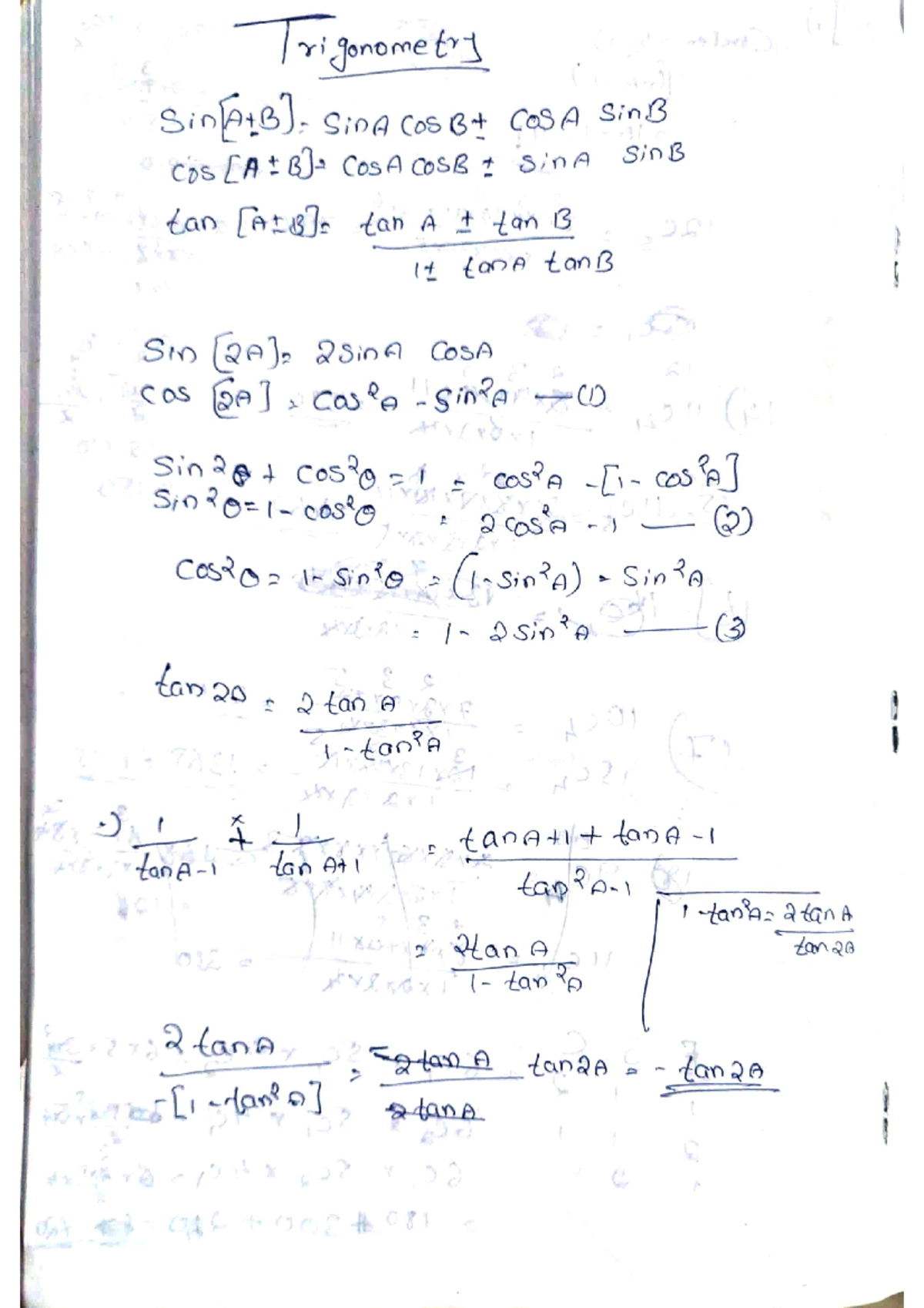 Trigonometric Formula - Quantitative Techniques - Studocu