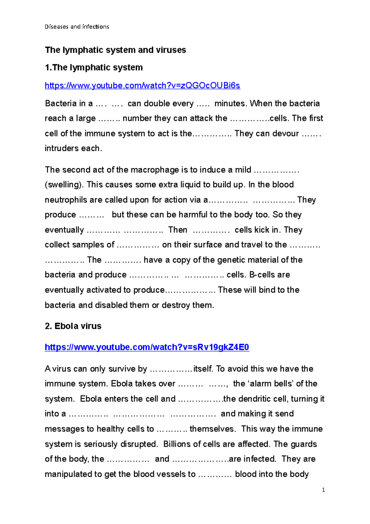 A4- Lymphatics TUD - helpful handout regarding the lymphatic system ...
