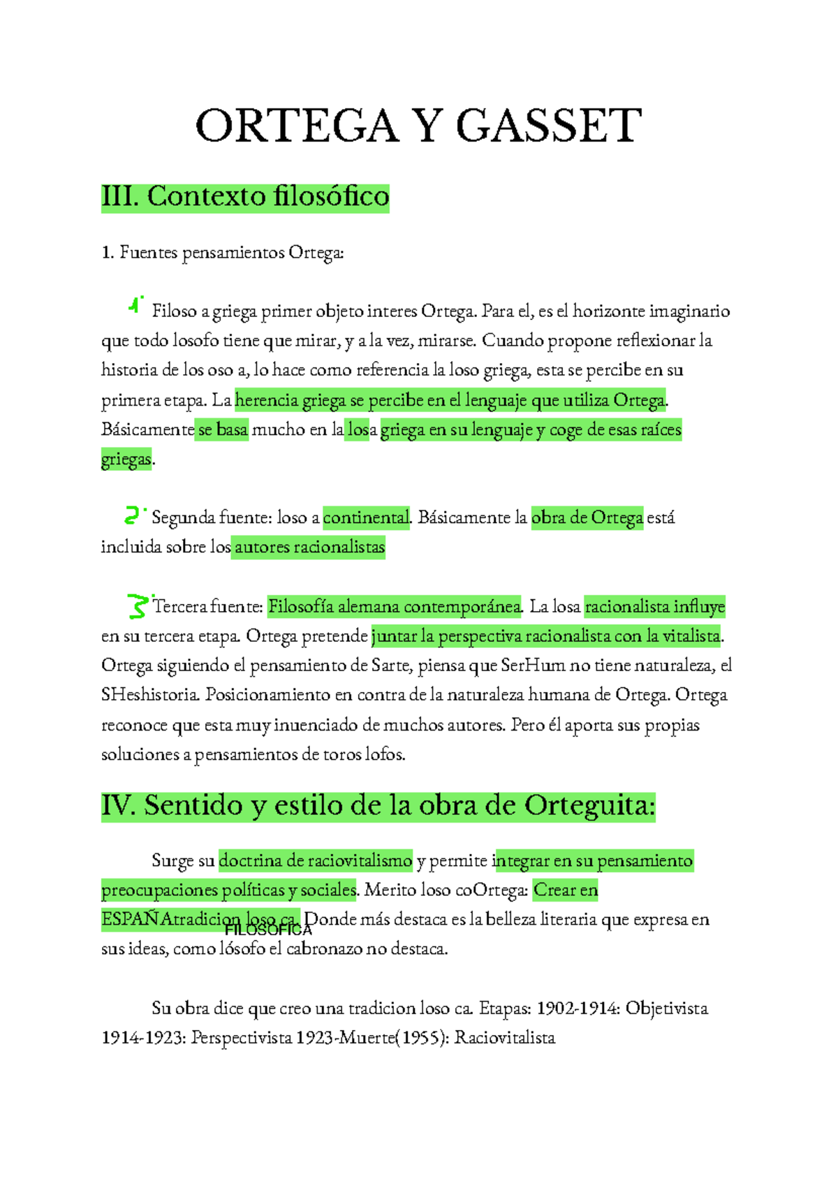 Ortega Y Gasset - ORTEGA Y GASSET III. Contexto filosófico Fuentes ...