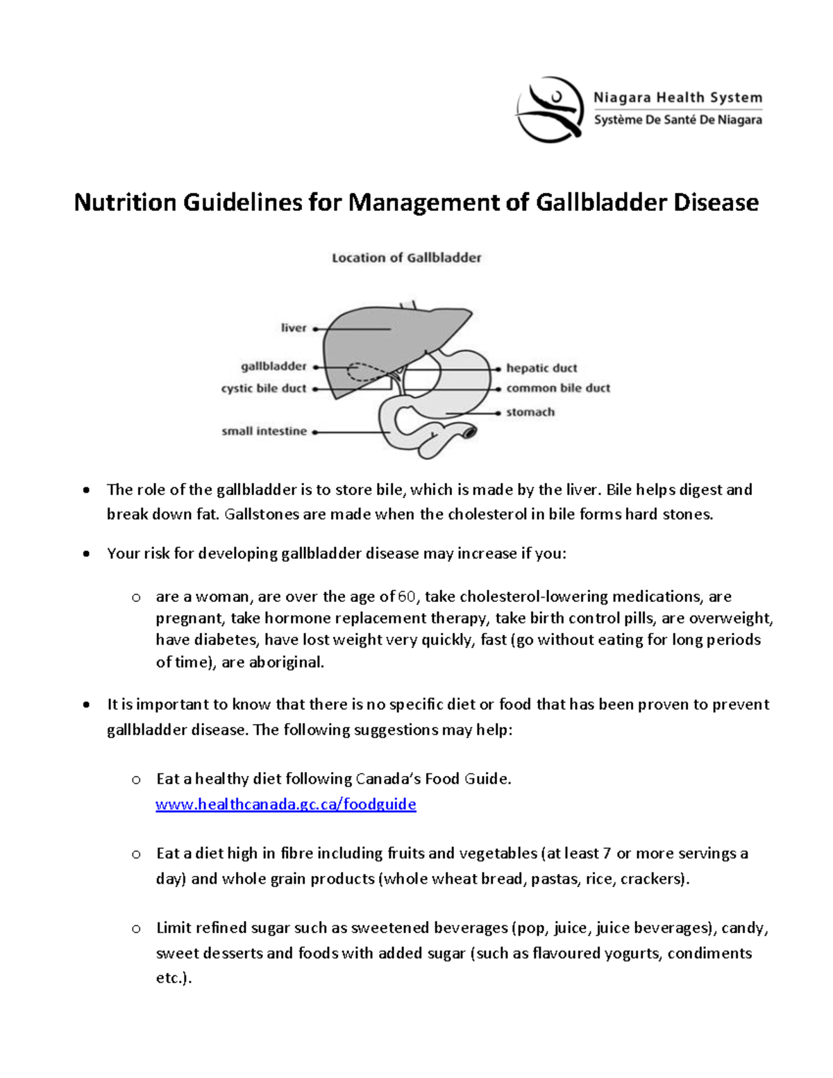 Gallbladder 2015 - Nutrition Guidelines for Management of Gallbladder ...