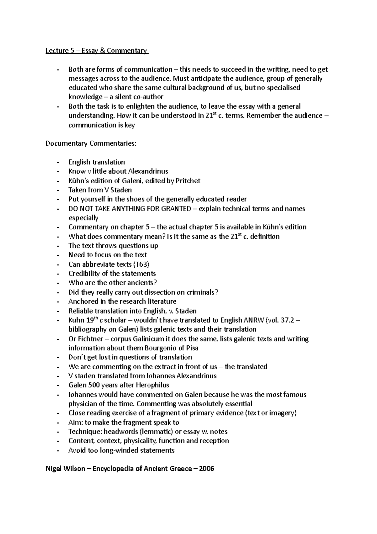 Lecture 5 – Essay - Lecture 5 – Essay & Commentary Both are forms of ...