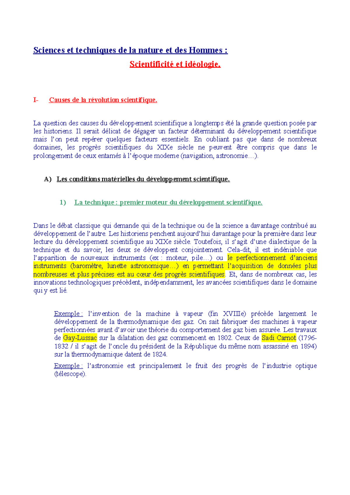 science et technique au 19 eme - Sciences et techniques de la nature et ...