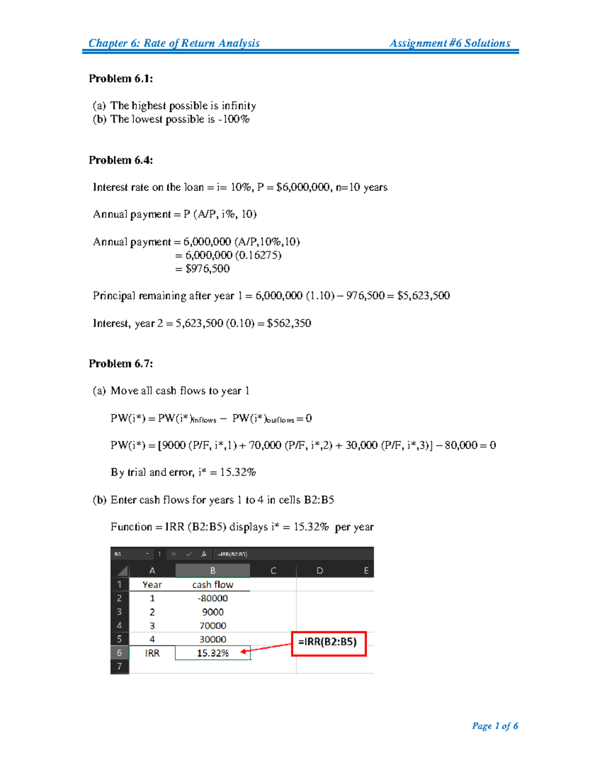 Assignment #6 solutions - Problem 6: (a) The highest possible is ...