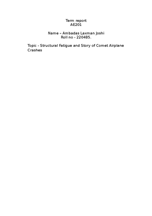 Paper - Introduction to Aerospace Engineering - Studocu