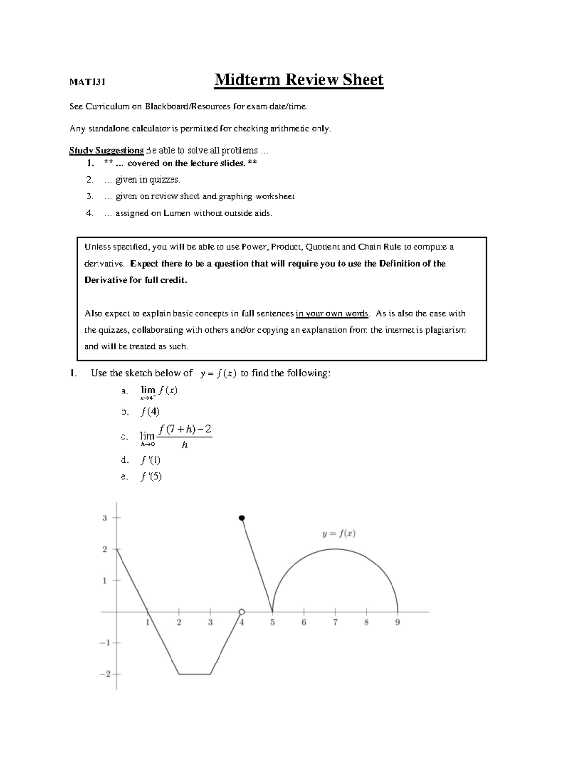 Midterm Review - Any standalone calculator is permitted for checking ...